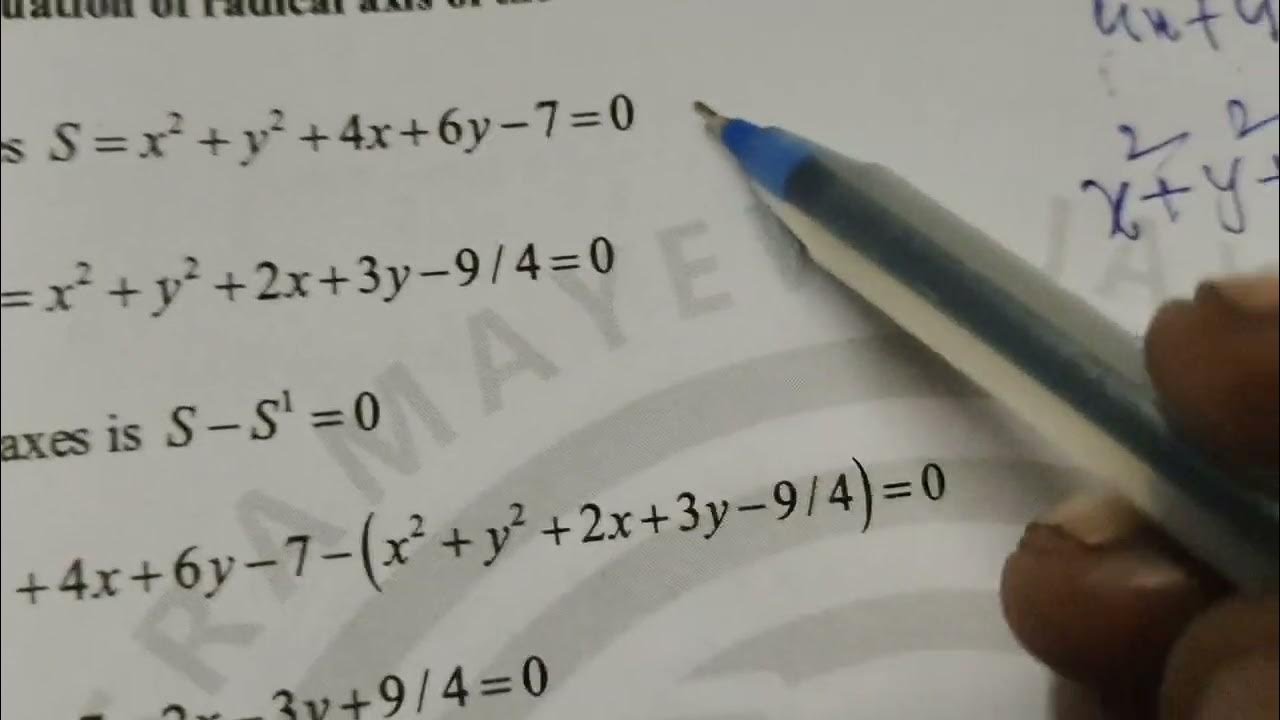 Find the equation of radical axis in circles - YouTube