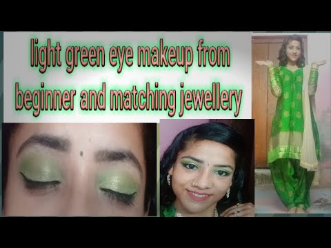 Light green eye makeup from beginner and matching outfit or jewellery ...