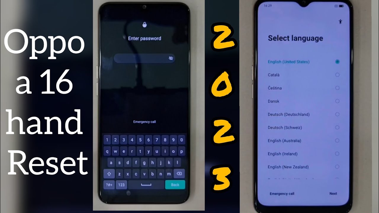oppo A16 hand reset 2023 - YouTube