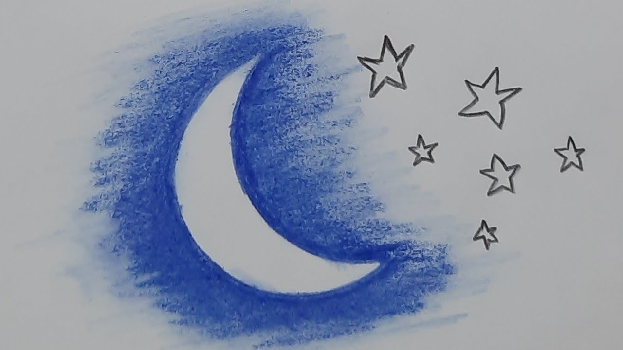 Moon And Star Drawing || Ramadan Drawing Easy || Ramadan Mubarak - YouTube
