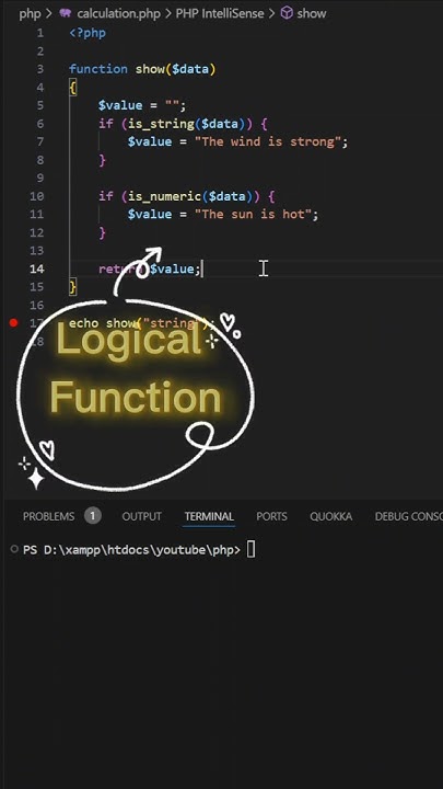 Php Data Types And Logical Functions 👨‍💻 1 Minute Tutorial For Beginners 🚀 Php Shorts Youtube