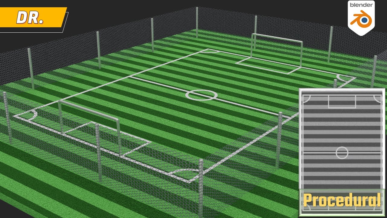artificial Football Field shader blender 2.9 - YouTube