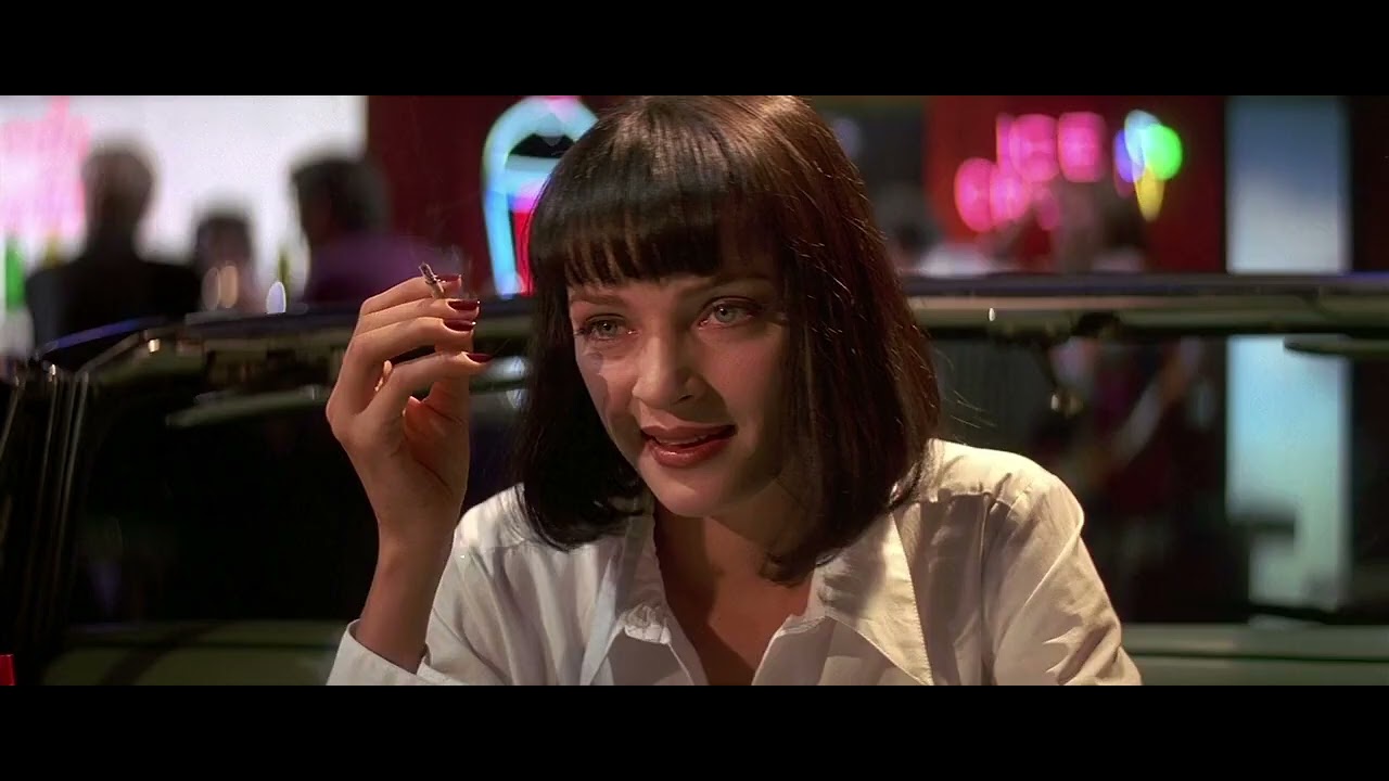 Mia and Vincent dinner scene (Pulp Fiction - 1994) Uma Thurman - YouTube