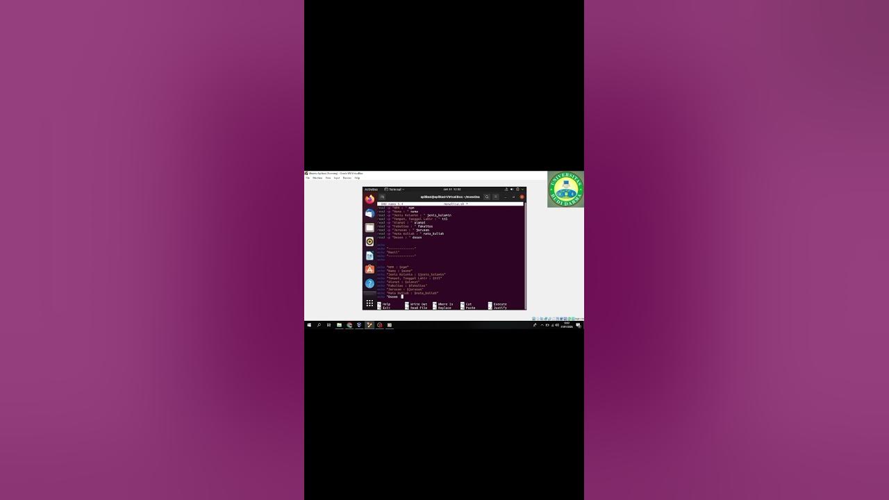 video pemrograman shell tentang penginputan data - YouTube