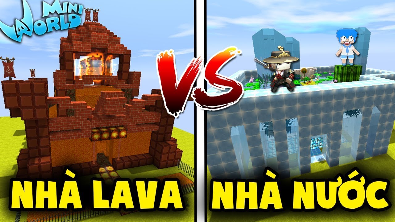 Mini World: Block Art * THỬ THÁCH XÂY NHÀ BẰNG NƯỚC VÀ LAVA CÙNG NOOB ...