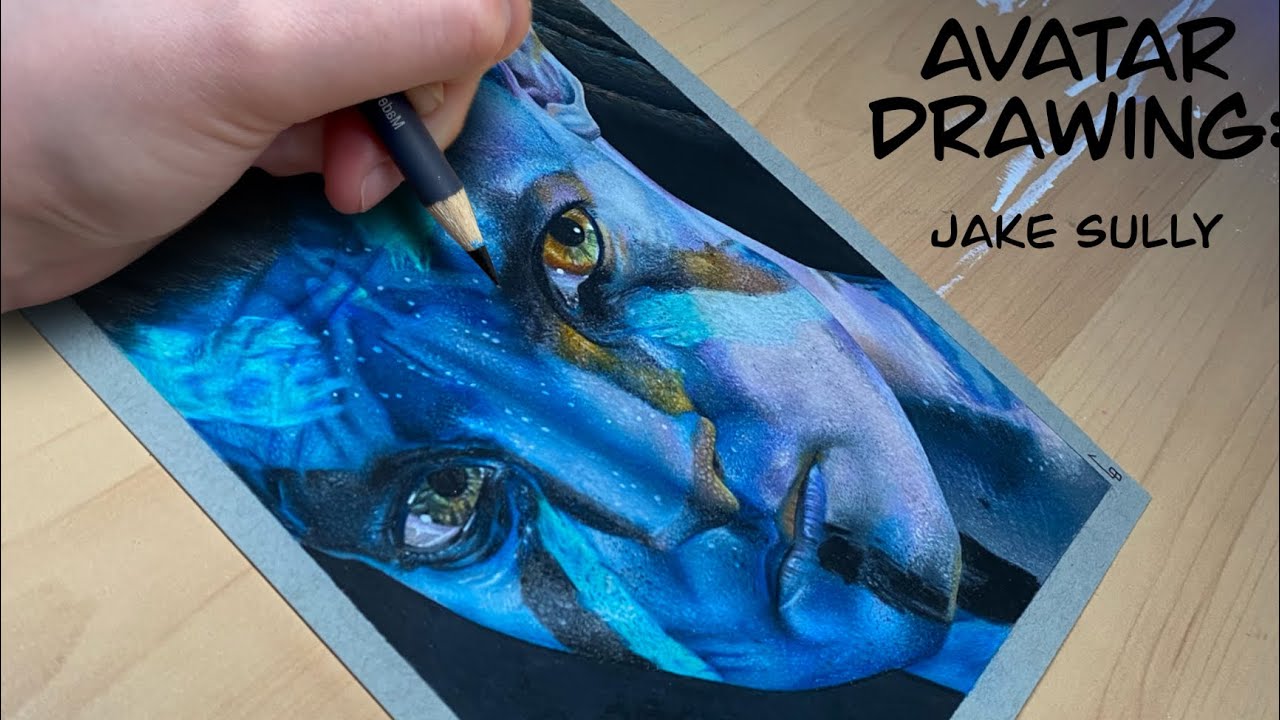 DRAWING AVATAR `THE WAY OF THE WATER` | Jake Sully colour realism ...