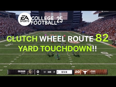 (NEW) COLLEGE FOOTBALL 25 - Wheel Route 82 Yard TOUCHDOWN!! (One Play ...
