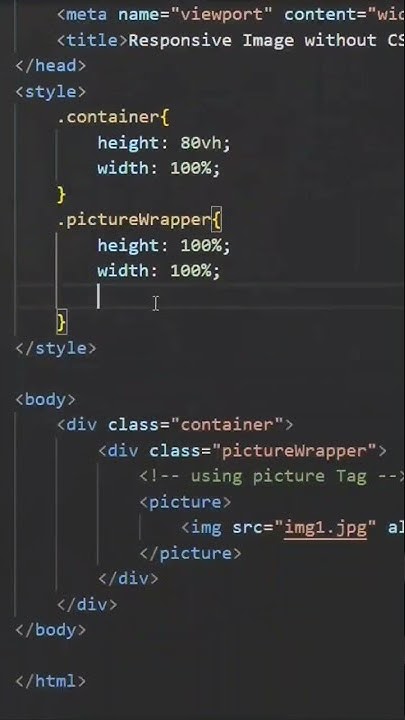 Use of Picture tag | Responsive images without css and JavaScript | # ...