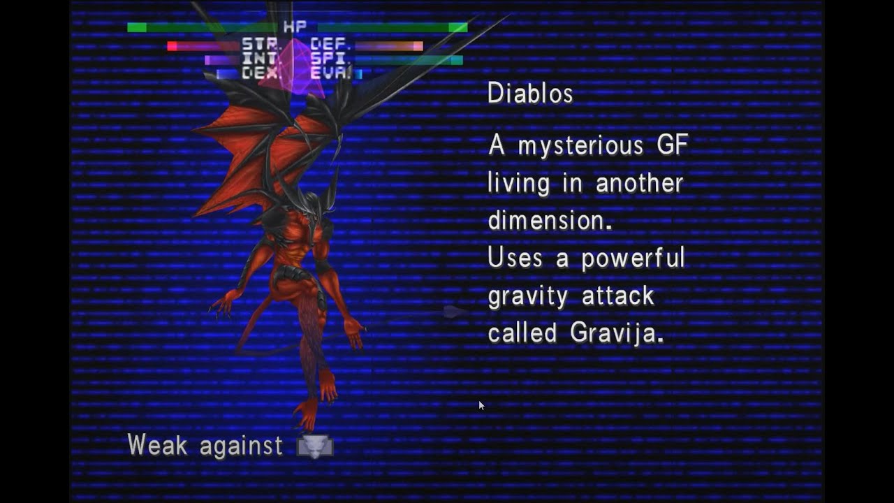 Final Fantasy 8 fighting with Diablos - YouTube