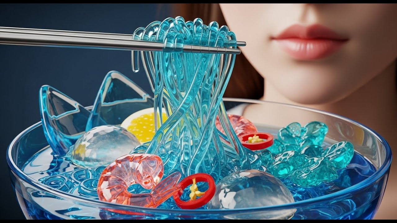Eating Crystal & Glass Food ASMR – Magical Dessert & Ramen Sounds 🍓 ...