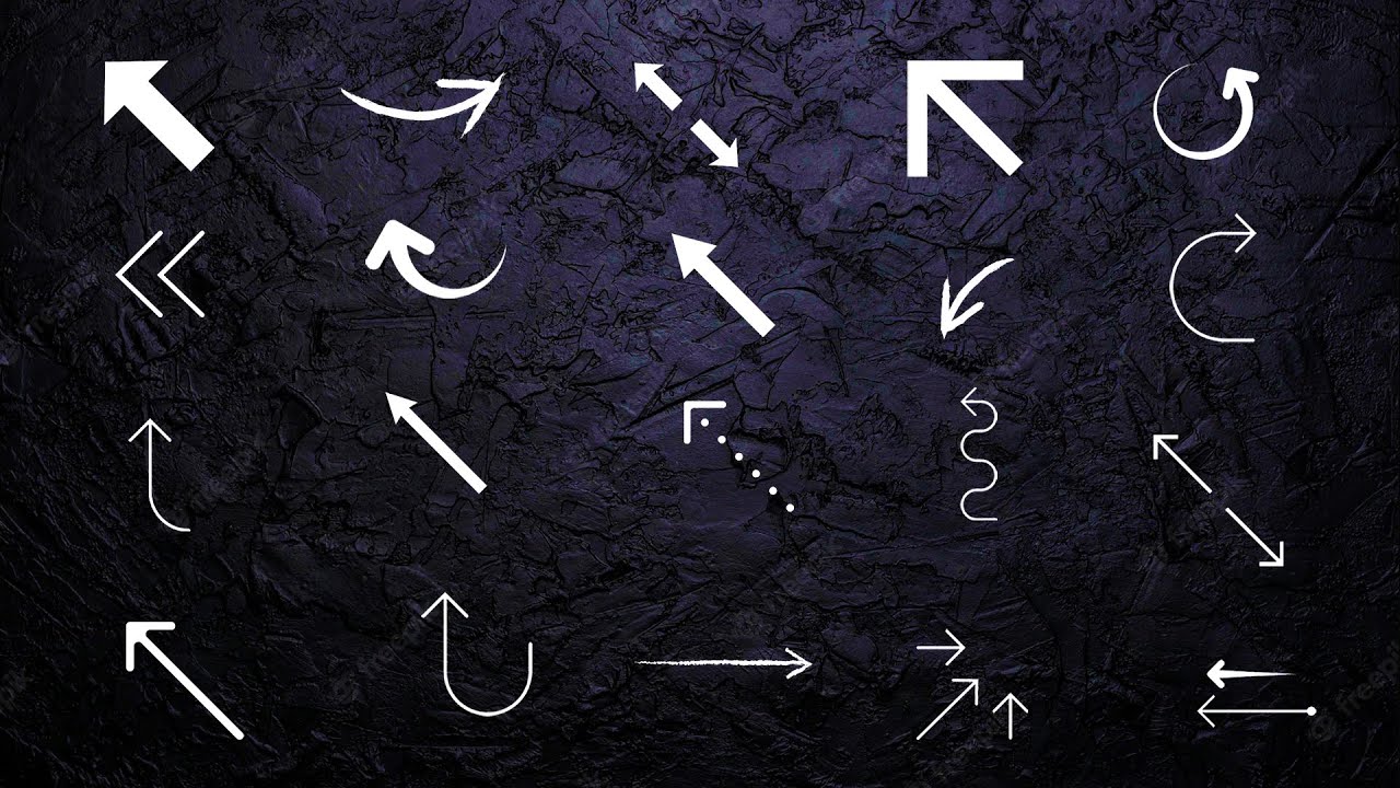 20 White Arrow Green Screen, Green Screen Motion Effects, Pointing ...