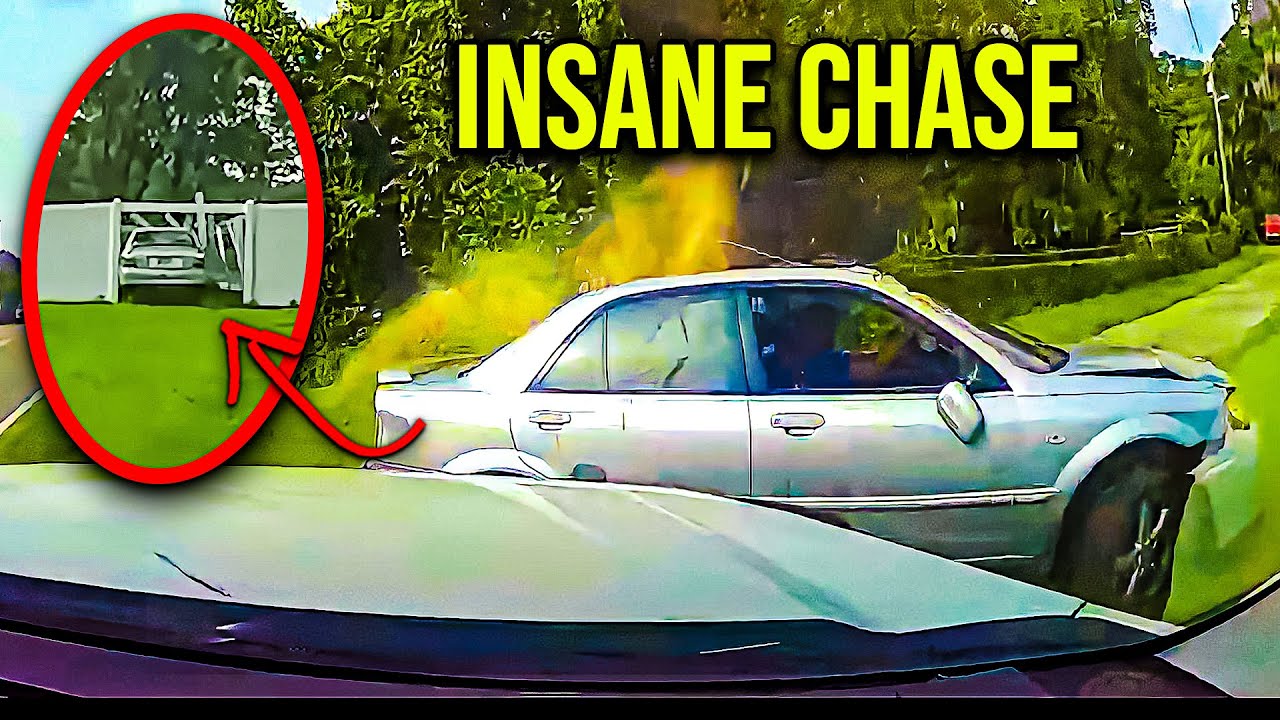 Stolen Car Police Chase Ends In HUGE Crash - YouTube