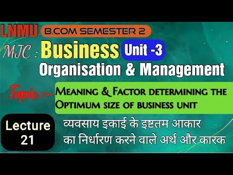 Meaning and Factor determining the optimum size of a business unit ...