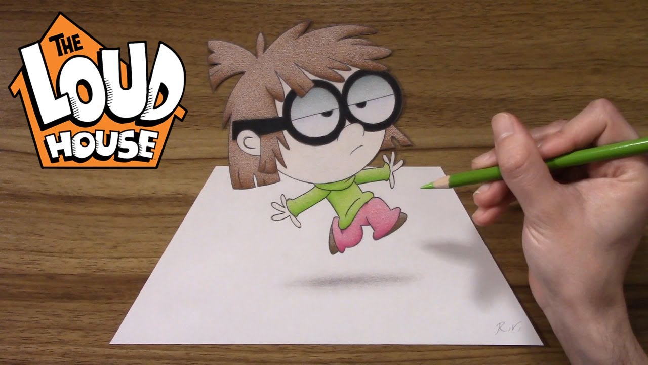 Drawing Lisa Loud from The Loud House - 3D Art! - YouTube