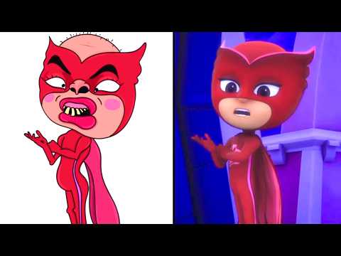 pj masks fart power swap ⚡ cartoon memes⚡ pj masks cat boy , owlette , gekko