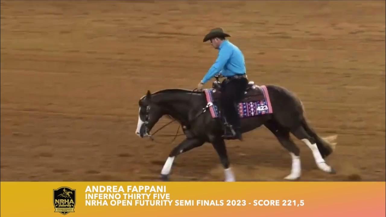 Andrea Fappani Inferno Thirty Five NRHA Open Futurity Semi Finals 2023 - Score 221,5 - YouTube