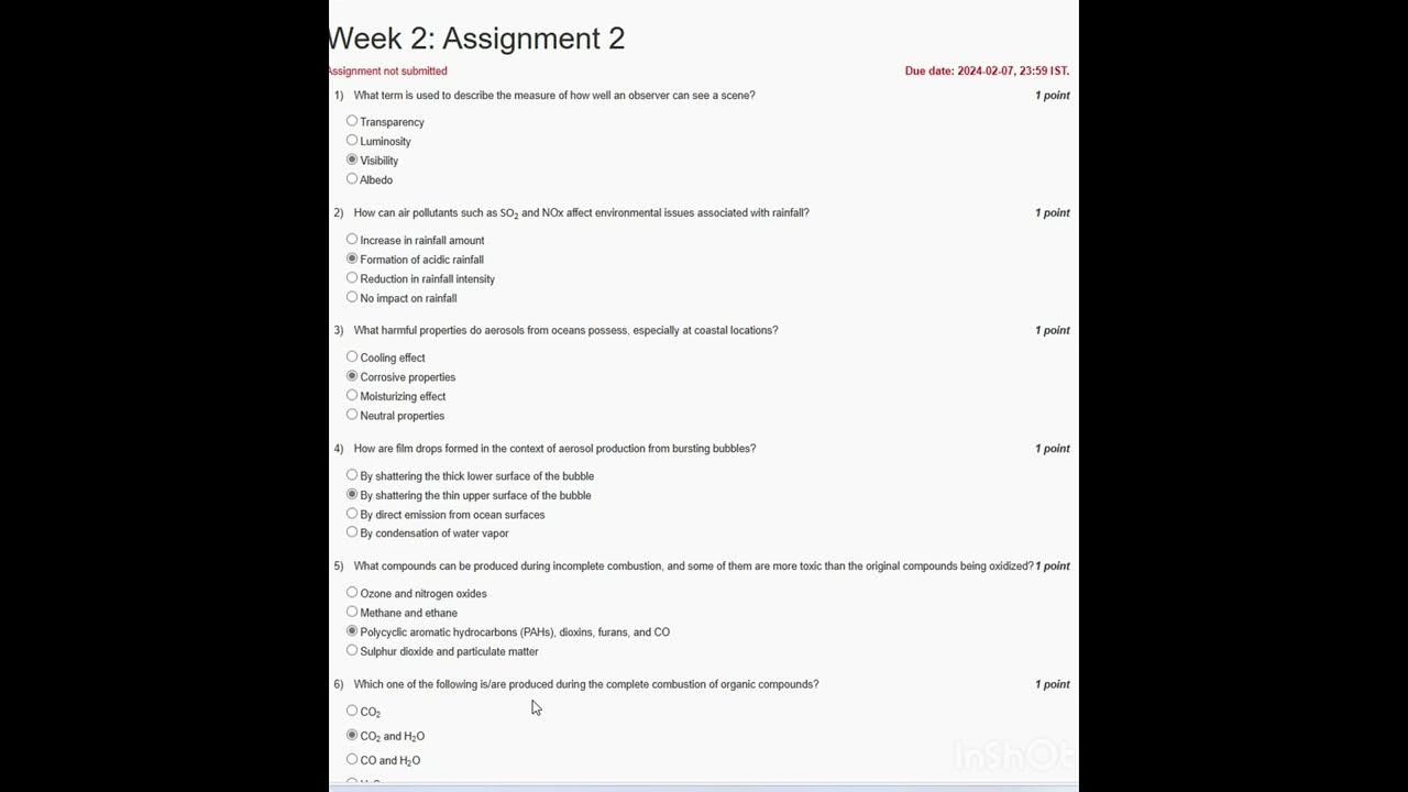 Air Pollution and Control NPTEL-2024 week-2 Answers. - YouTube