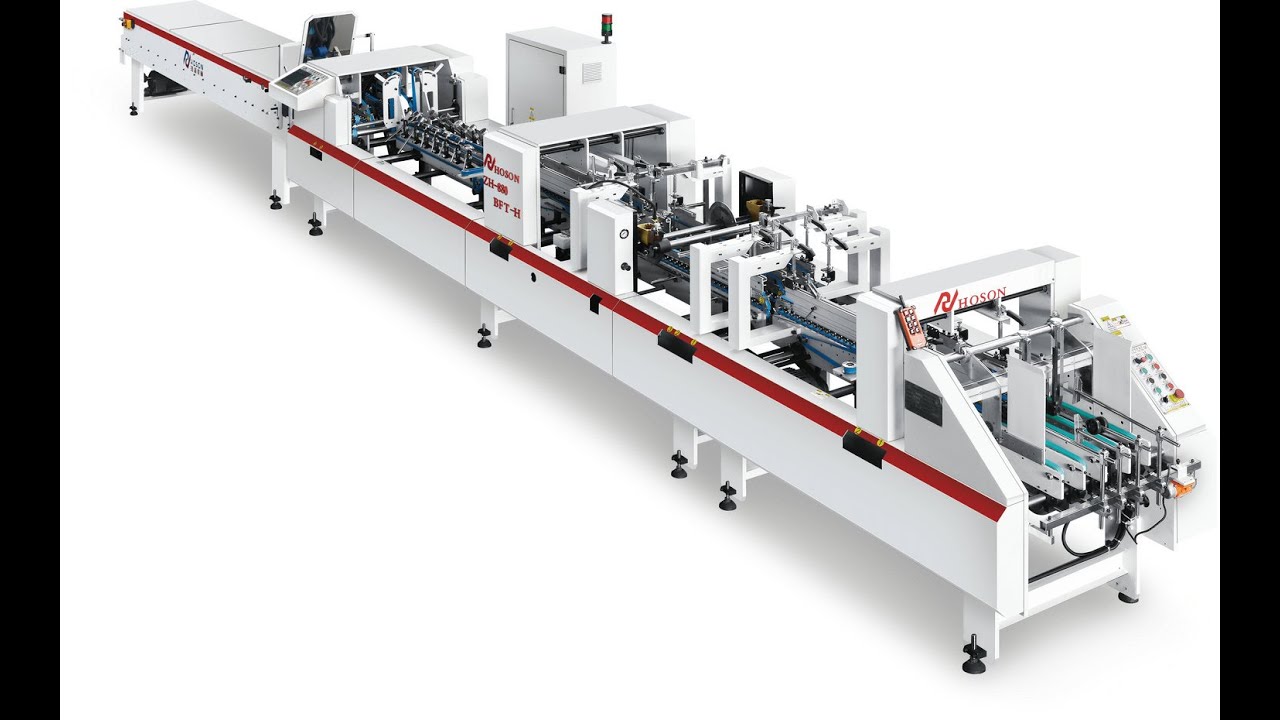HOSON 2016 DRUPA / ZH-880BFT-H CRASH LOCK BOTTOM TYPE FOLDING GLUING ...