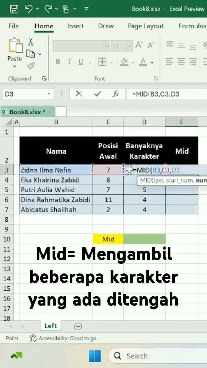 Rumus Excel Tentang Mid Excelindonesia Microsoftexcel Exceltips Belajarexcel Jagoexcel