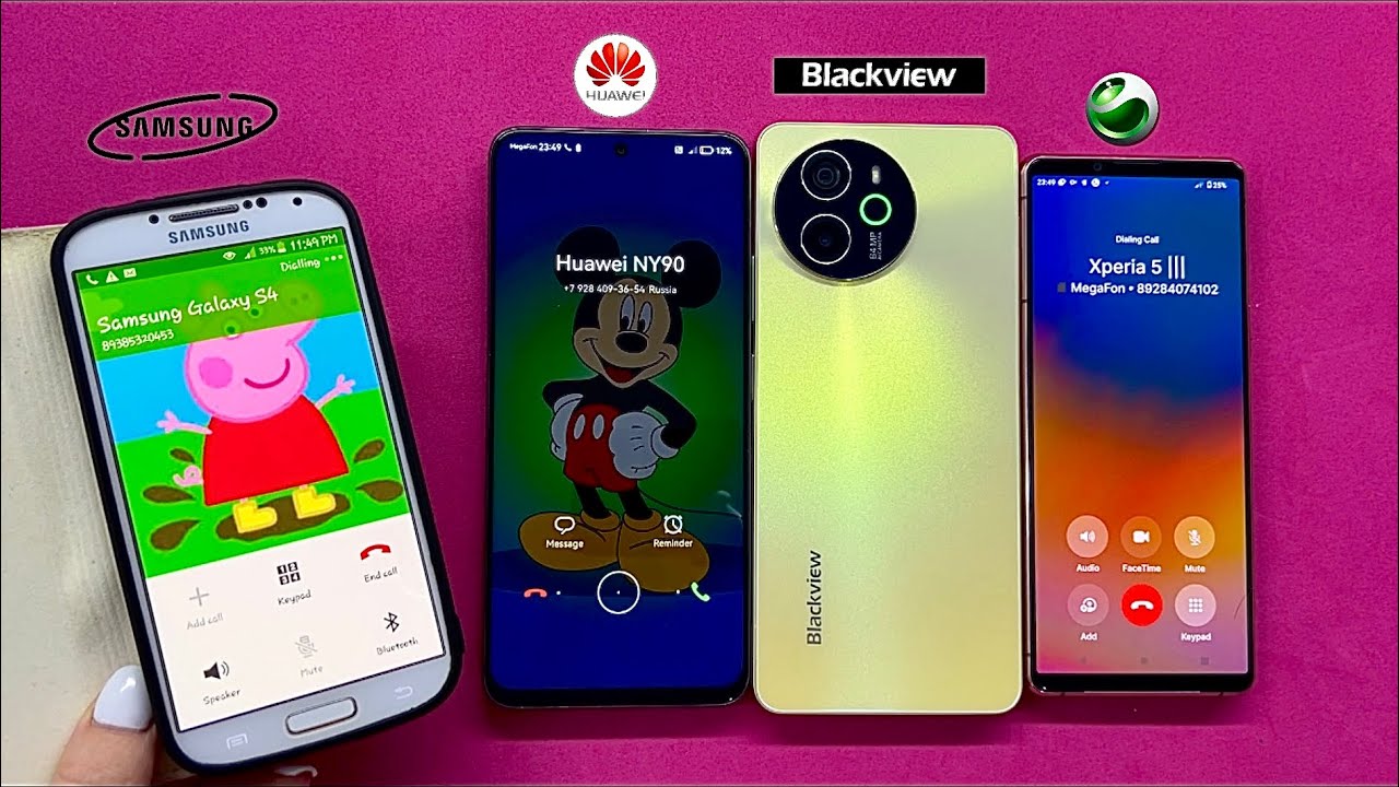 Samsung S4 calling on HUAWEI Y90 & Sony 5 calling BlackView 8 Incoming ...