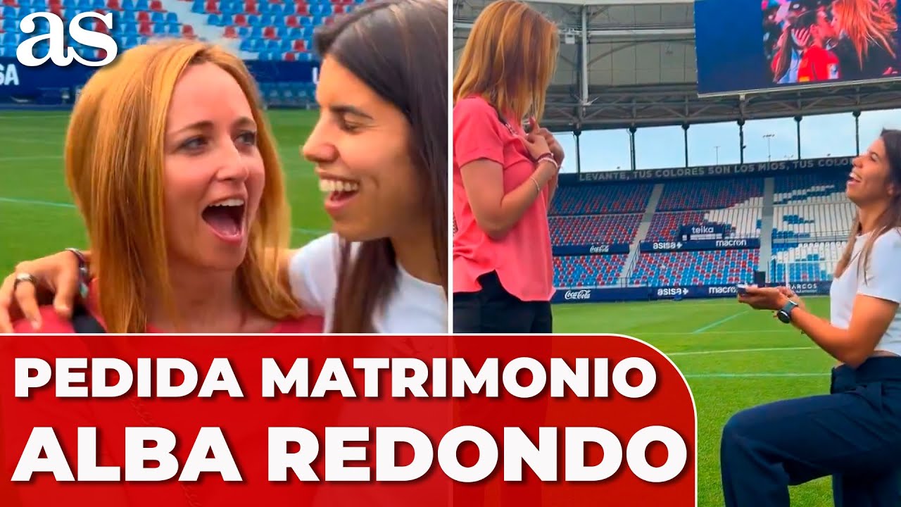 La preciosa pedida de matrimonio de ALBA REDONDO en el CIUDAD DE VALENCIA - YouTube