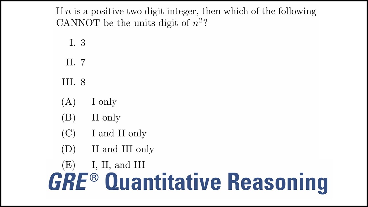 Units digit of a square of a number: GRE quantitative reasoning ...