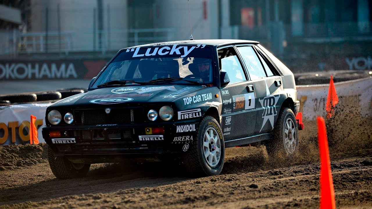 Rally action! Lancia Delta HF 16V Gr.A + Lucky on board - YouTube