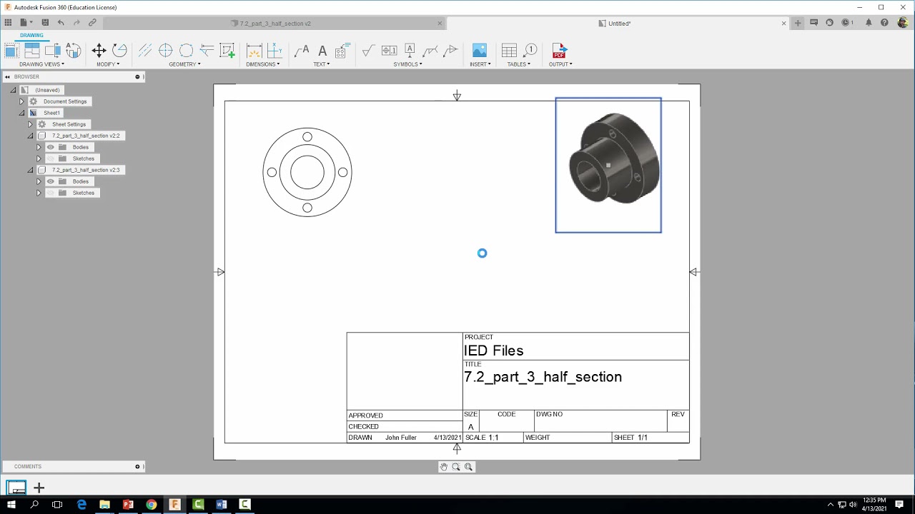Creating a HALF Section View with Fusion 360 - YouTube