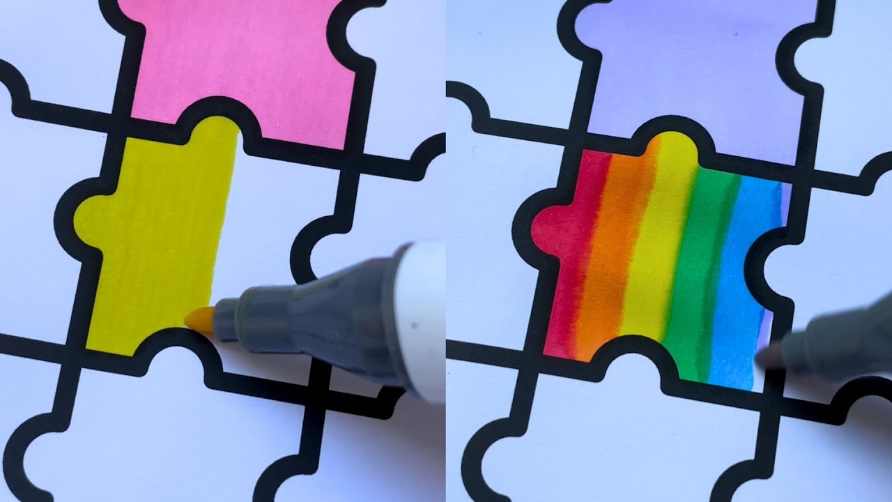 Relaxing & satisfying colouring ASMR 🧩 - YouTube