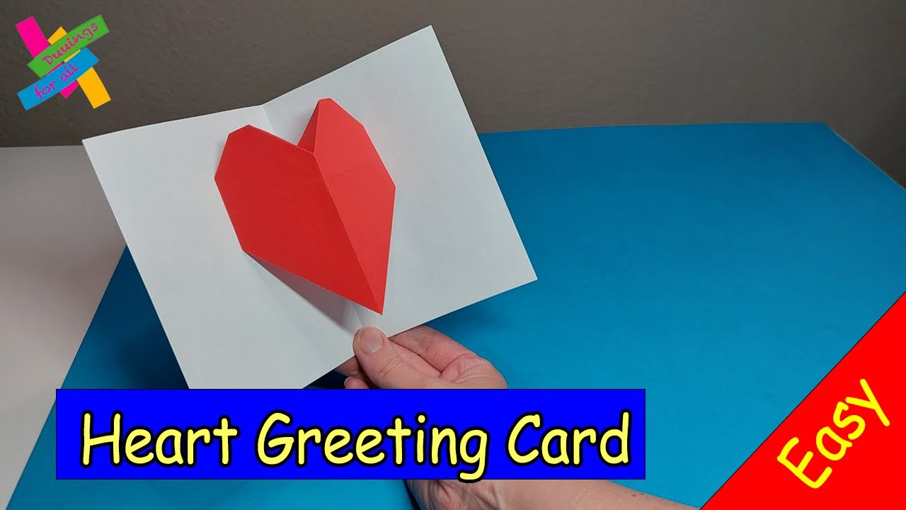 Origami HEART GREETING CARD | How to fold paper heart popup card | DIY ...
