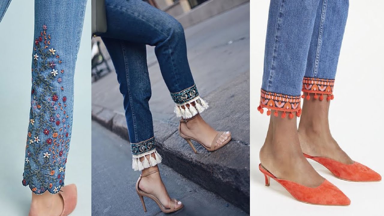 TRENDY EMBROIDERY JEANS DESIGNS || 30+ IDEAS FOR YOUR JEANS PANT - YouTube