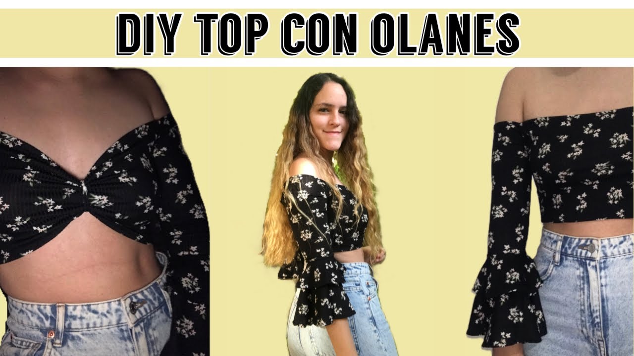 DIY top con olanes en las mangas / Julieta Toledo - YouTube