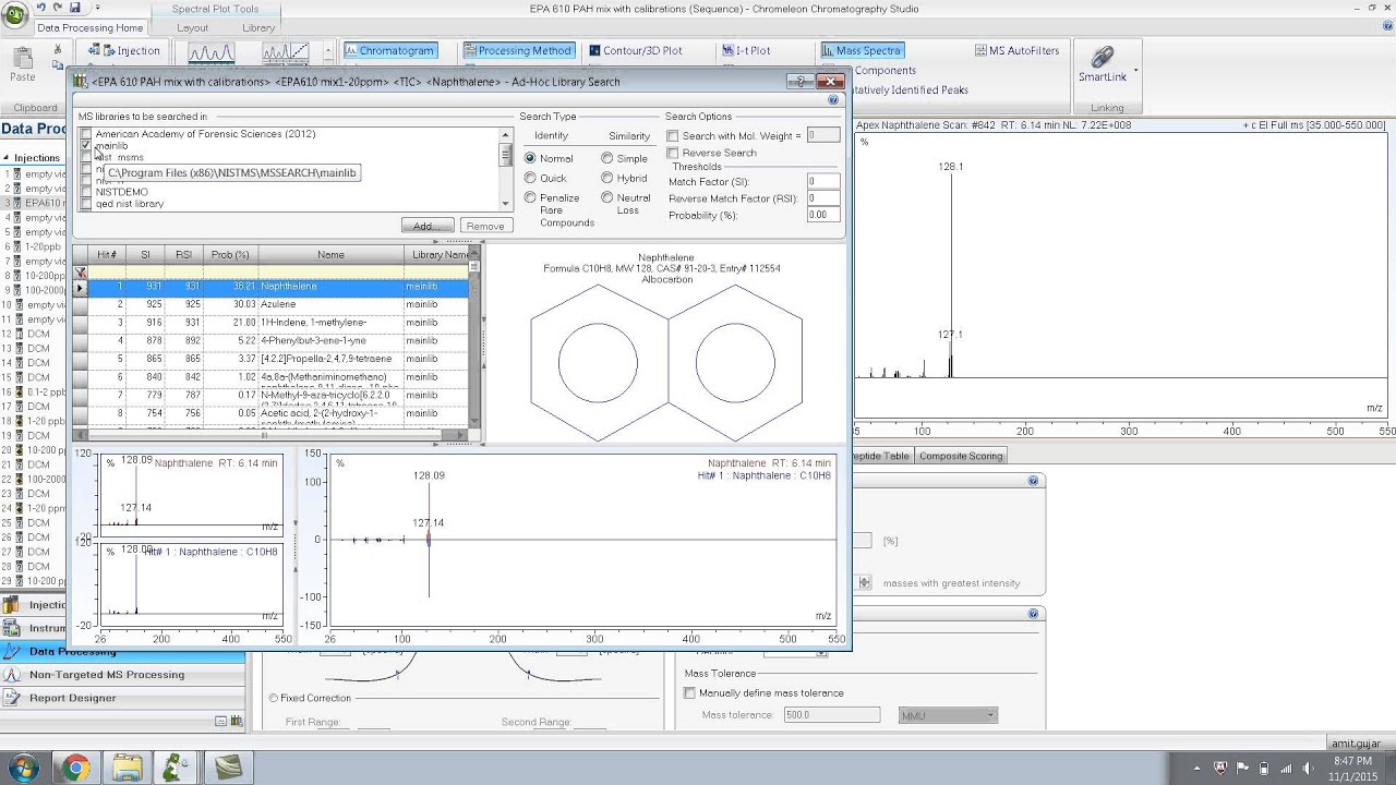 How to do library search in Chromeleon 7.2 - YouTube