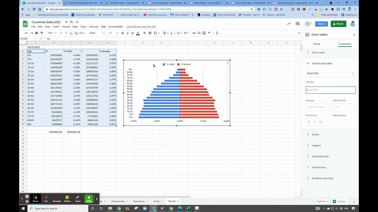 Population pyramid on Google Sheets - YouTube