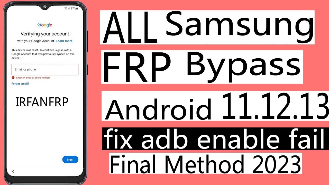 Samsung All Models Frp Bypass Unlock Android 11 12 13 Final Method 2023 without pc - YouTube