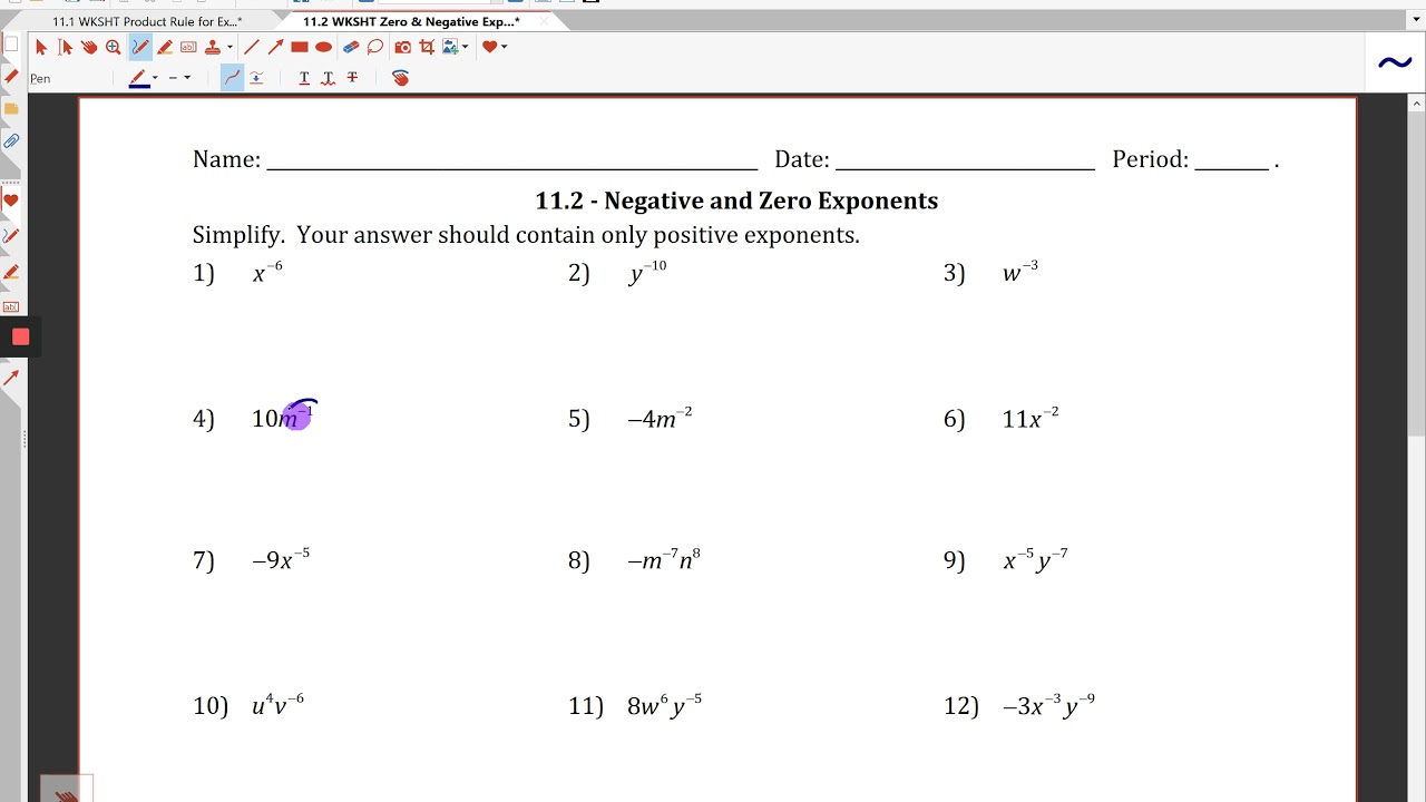 Negative Exponent with Coefficient - YouTube