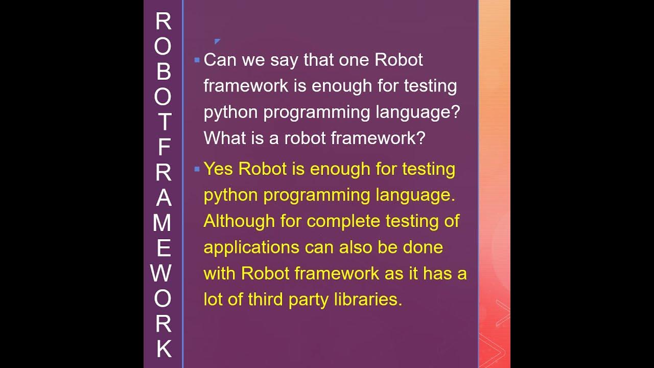 TCS Python Robot Framework Interview Questions and Answers #robotframework #python Part 1 - YouTube