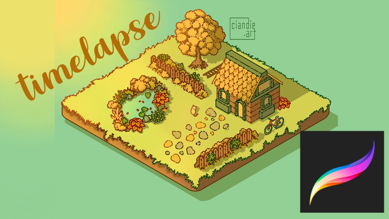 Simple Isometric Drawing on Procreate (Timelapse) - YouTube