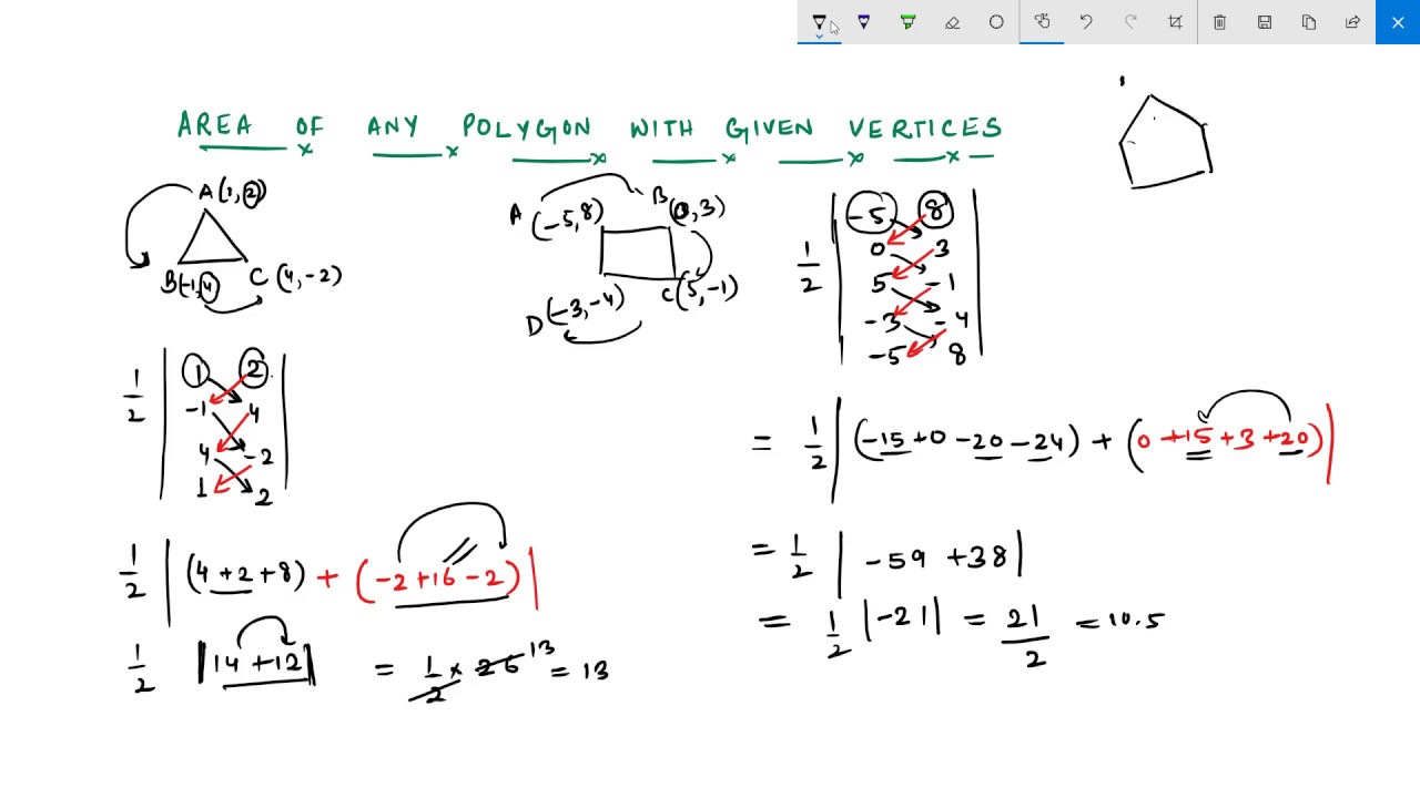 How to find the area of any polygon using vertices in seconds - YouTube