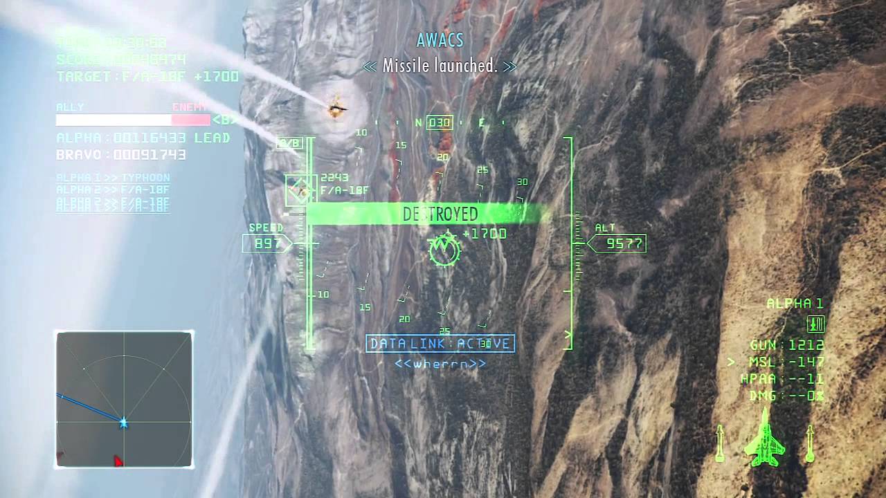 Ace Combat Infinity: Co-op Area B7R Dogfight Battle (F-15C -Cipher ...