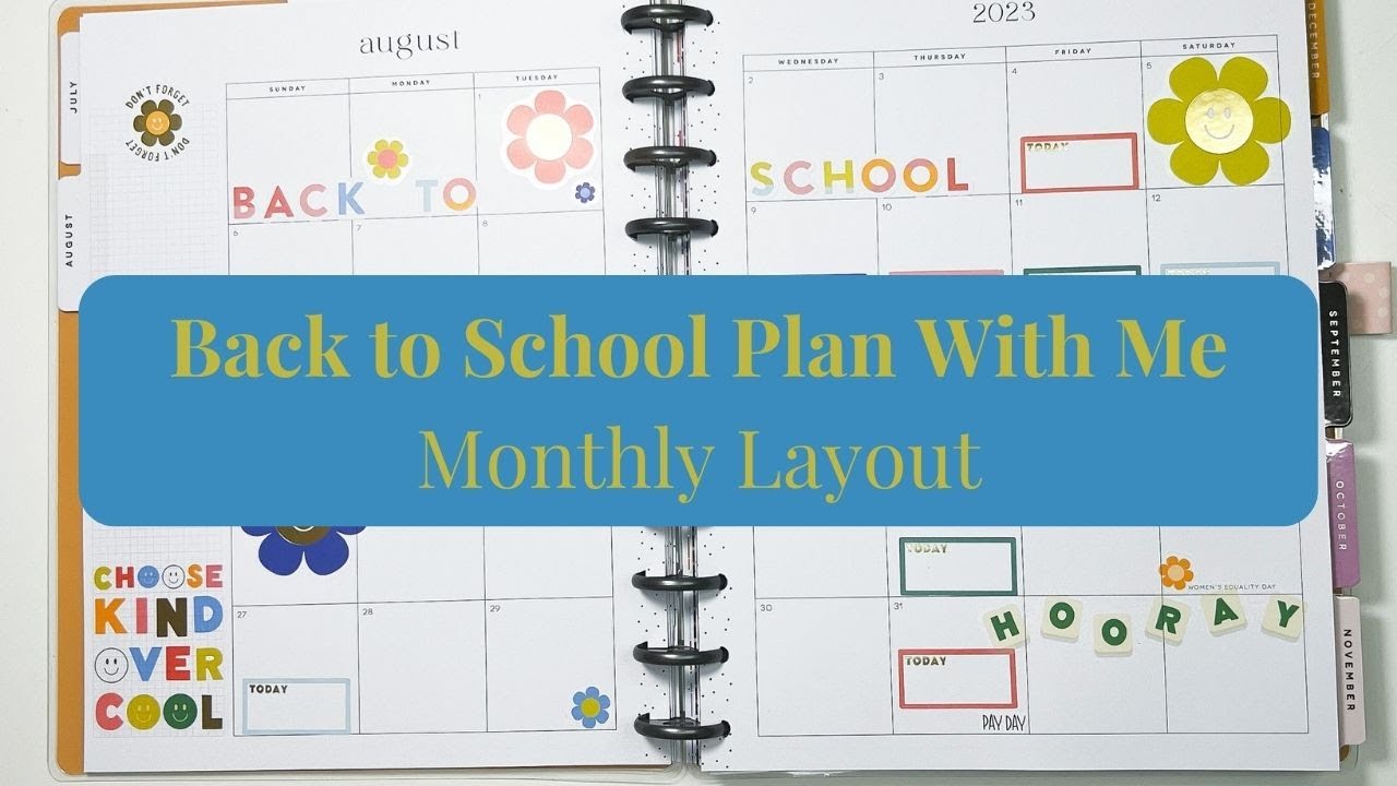 Plan With Me | Back to School Monthly Layout - YouTube