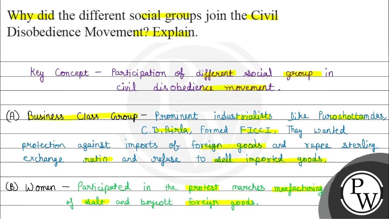 Why did the different social groups join the Civil Disobedience ...