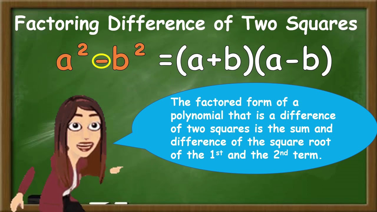 FACTORING DIFFERENCE OF TWO SQUARES - YouTube