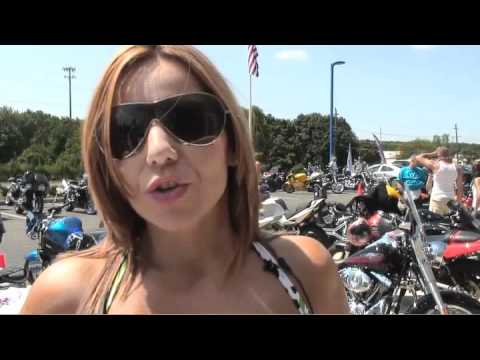 Bikini bike wash and oil wrestling at Bikes & Babes Barbecue in Millstone