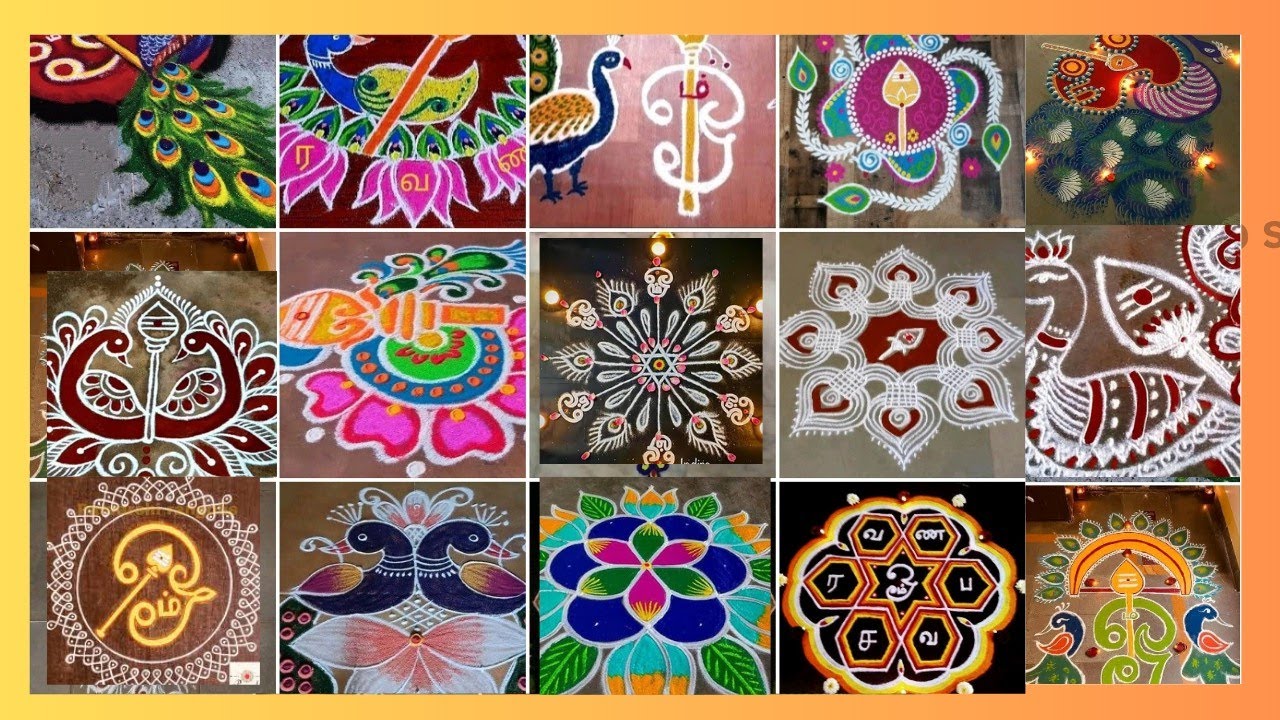 Thai Poosam Special 40+ Rangoli Designs Murugan Rangoli Vel Kolam ...