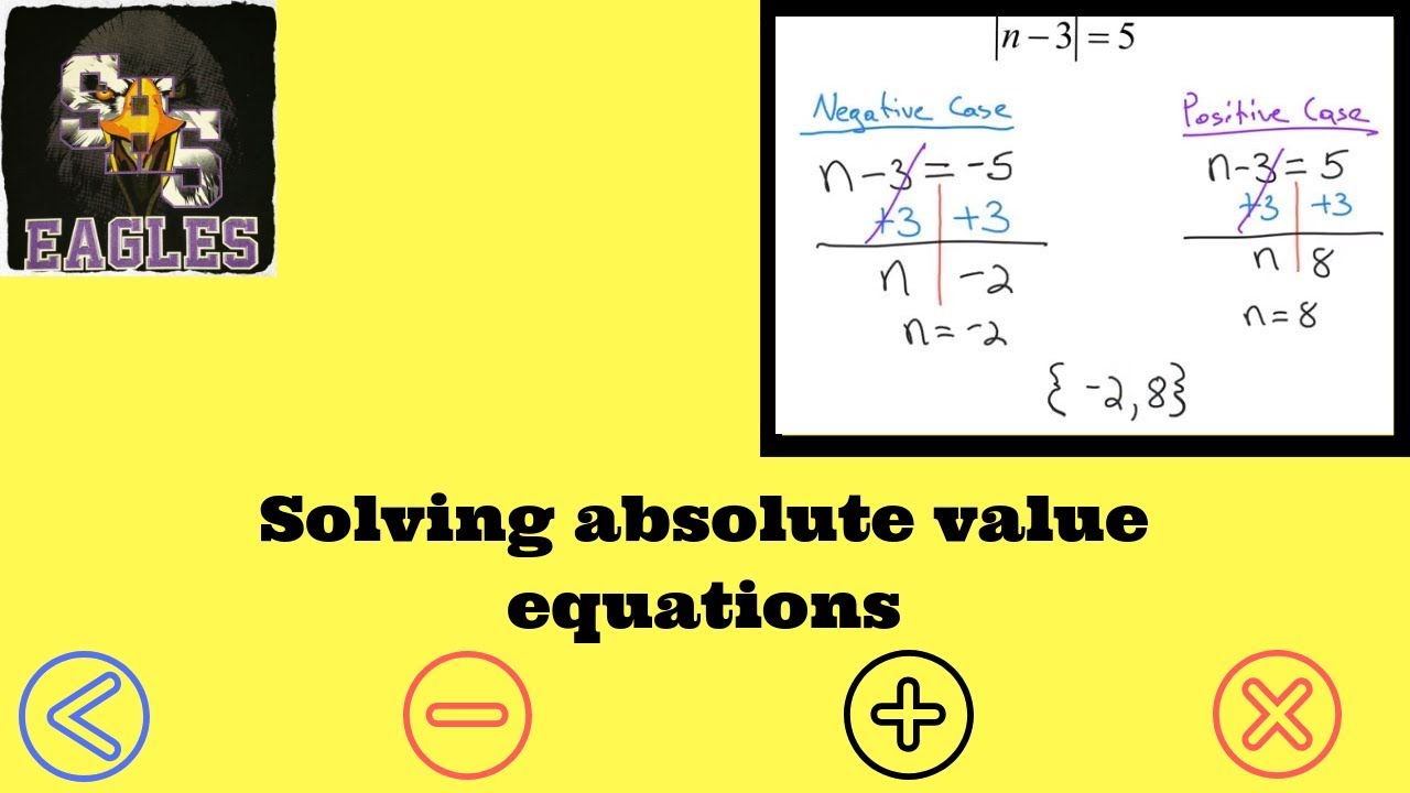 A1 2-5 Solving Equations Involving Absolute Value PART 2 - YouTube
