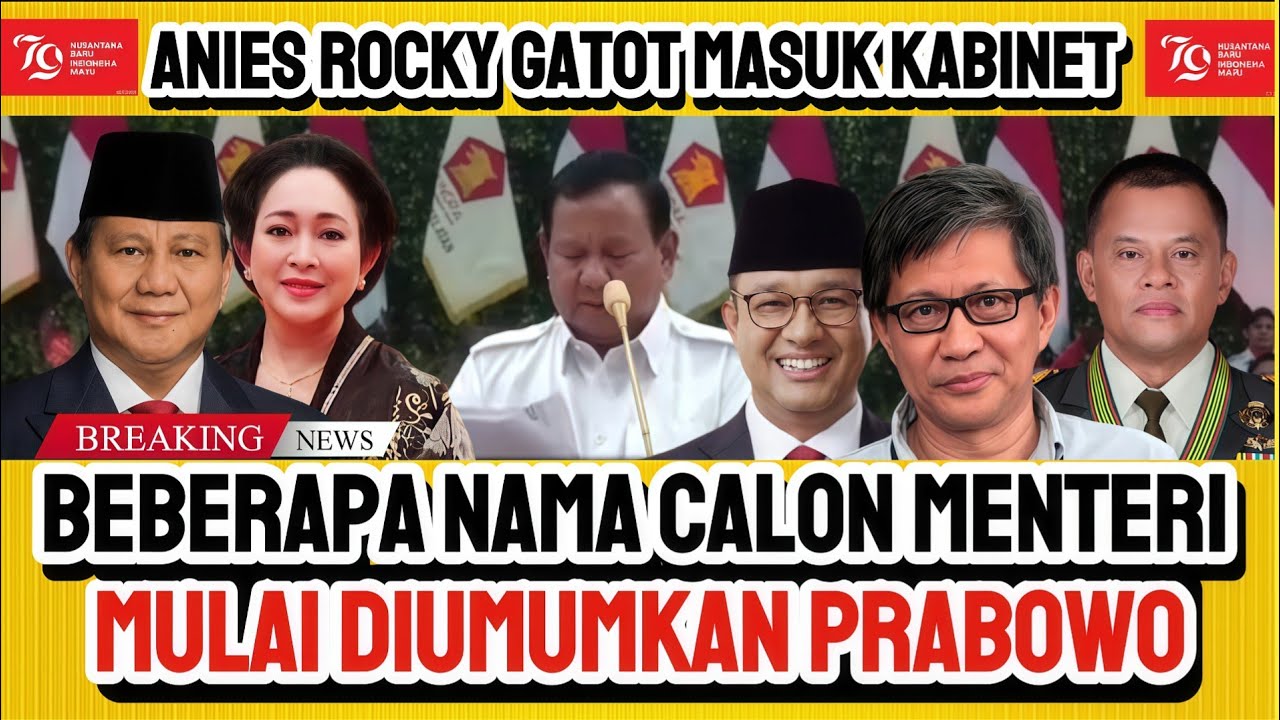 MENGEJUTKAN!! INILAH CALON MENTERI KABINET PRABOWO-GIBRAN TERBARU 2024 ...