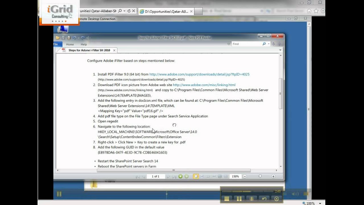 5- SharePoint 2010 - Adobe iFilter Installation - YouTube