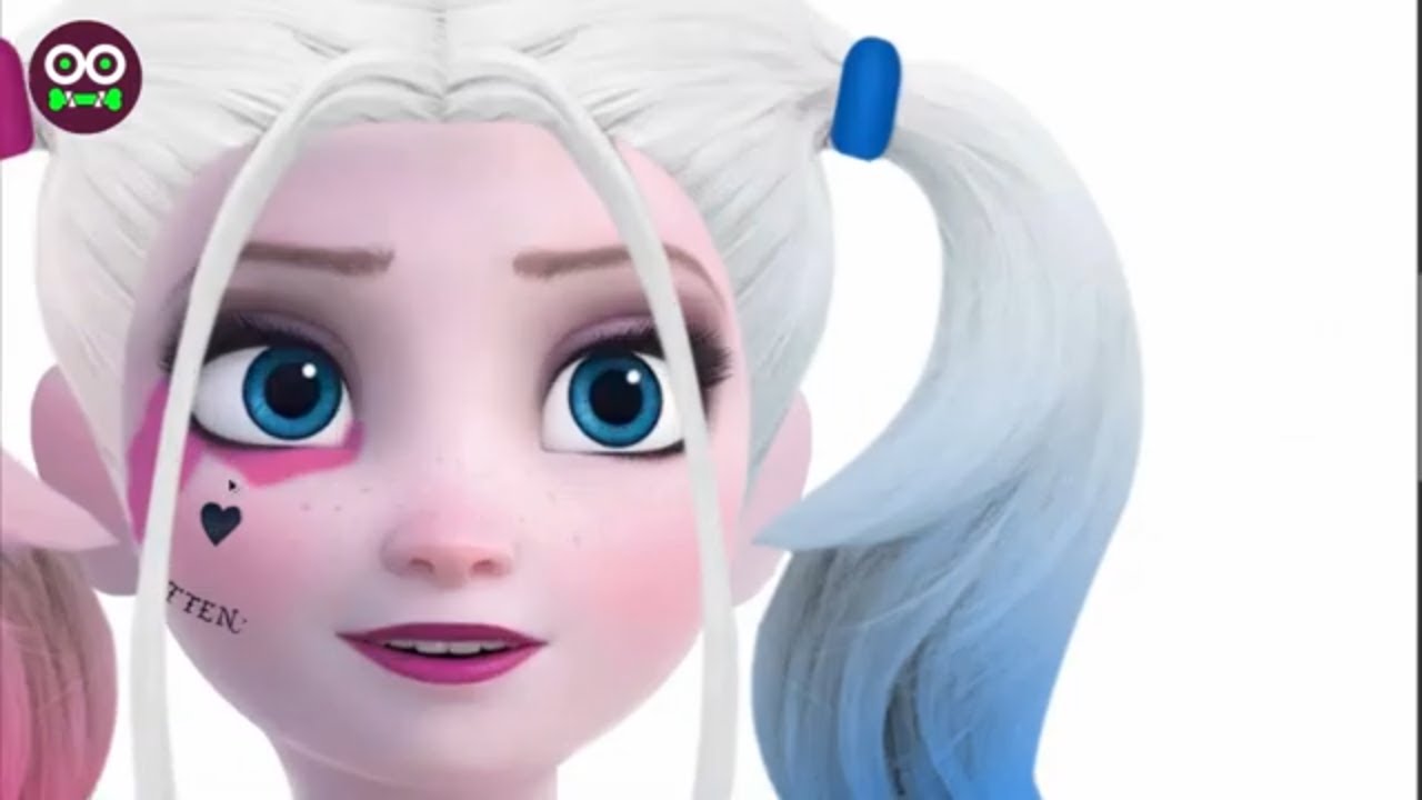 Elsa transform as Harley Quinn (Frozen2 Elsa Harley Quinn version ...
