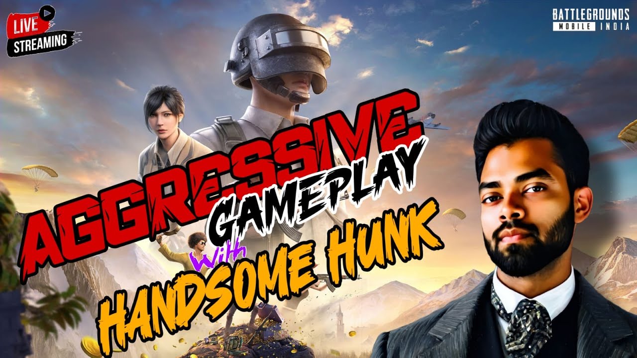 AGGRESSIVE GAMEPLAY WITH HANDSOME HUNK #bgmi #bgmilivestream #livenow # ...